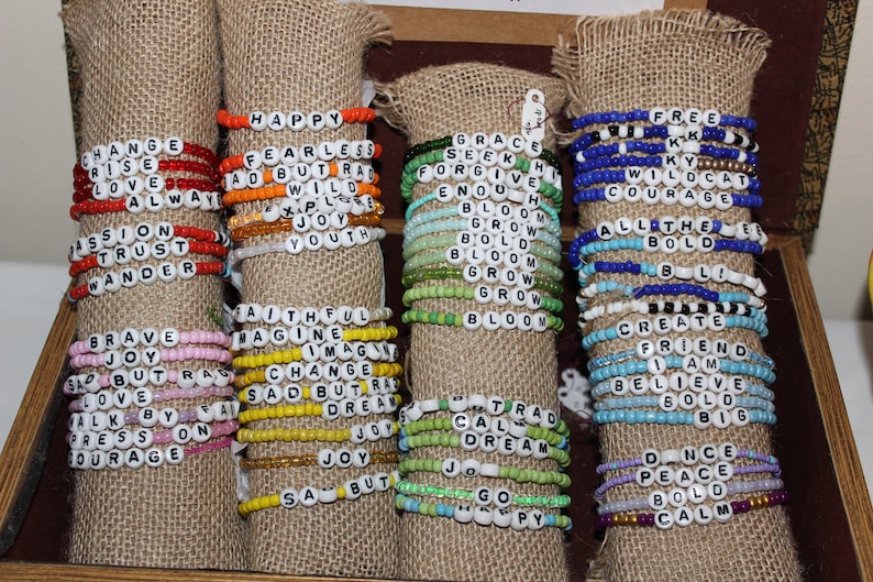 Custom Word Bracelet - Etsy