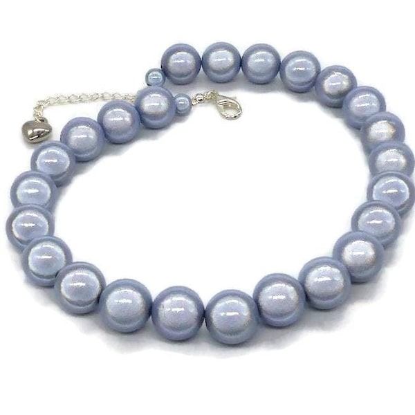 Light Blue Chunky Necklace - Etsy