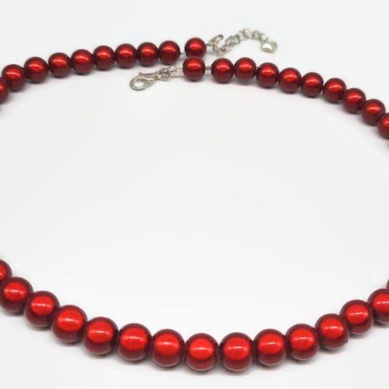 Red Bead Necklace - Etsy