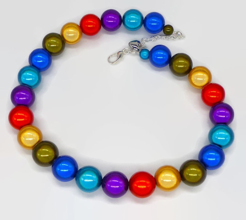 Bright and Colourful Miracle Bead Necklace, Multicoloured Bold ...