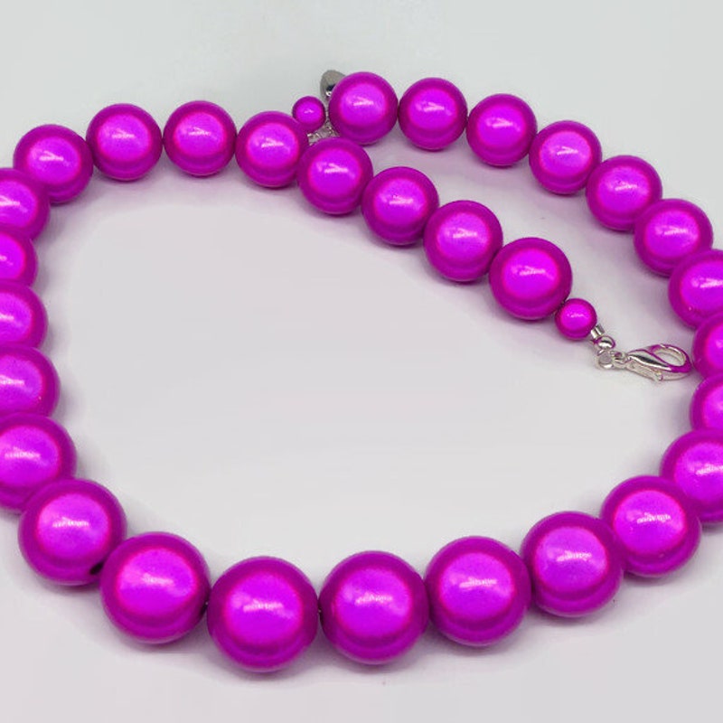 Hot Pink Necklace - Etsy