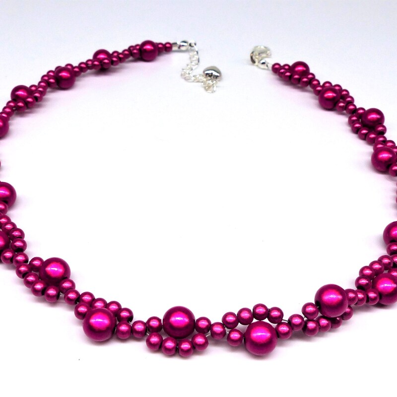 Bright Pink Necklace - Etsy