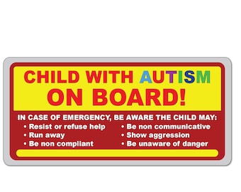 Autistic Occupant in Vehicle Sticker Decal Autism Awareness | Etsy