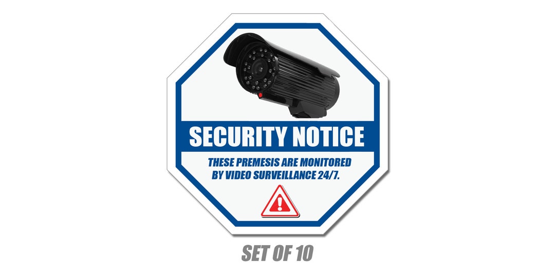 10x Security Camera Surveillance Sticker CCTV System Video Warning ...