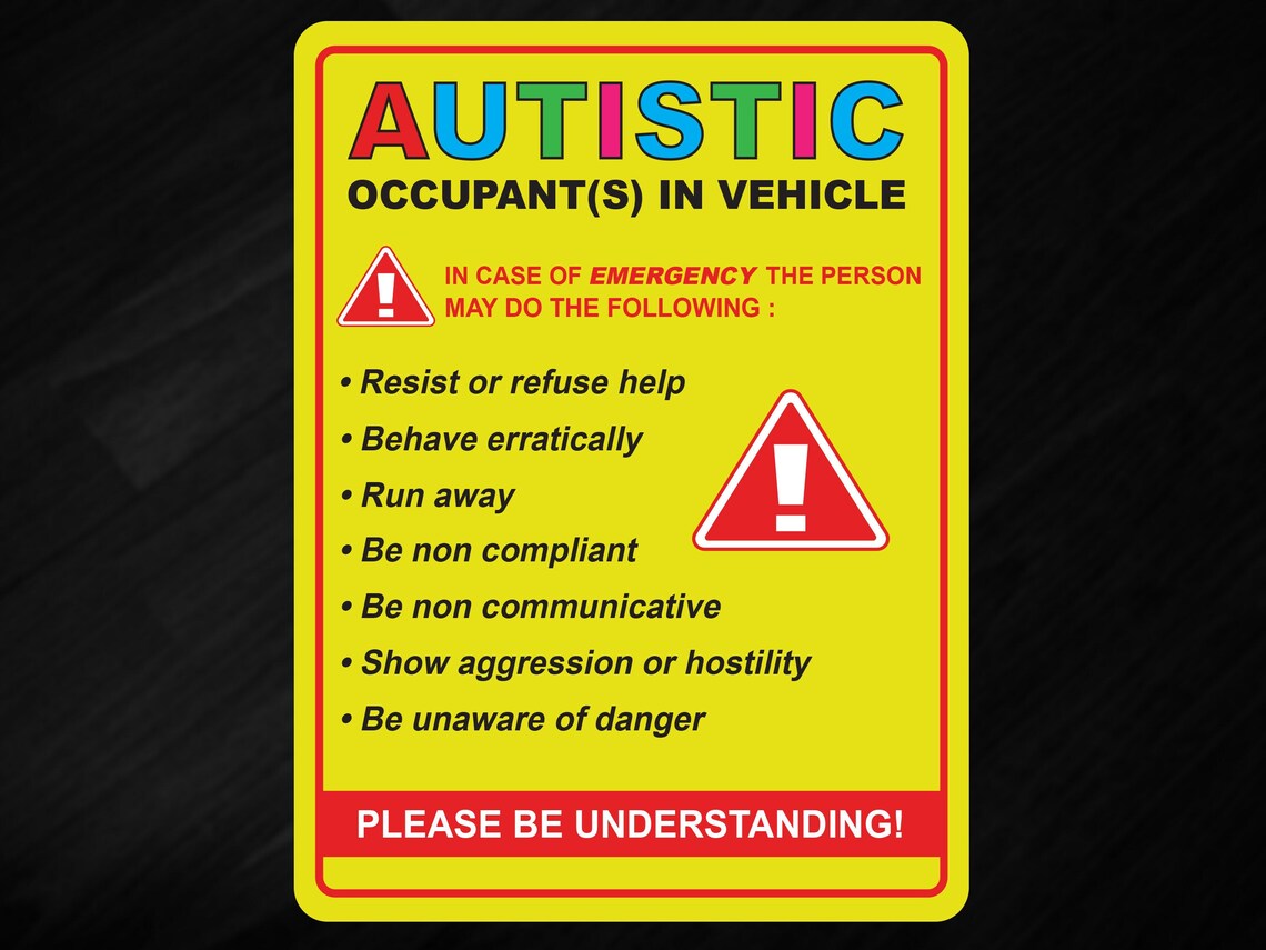 Autistic Occupant in Vehicle Sticker – Autism Awareness Decal - Etsy