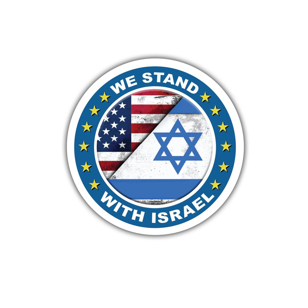 Israel American Flag Sticker We Stand With Israel Sticker Support ...