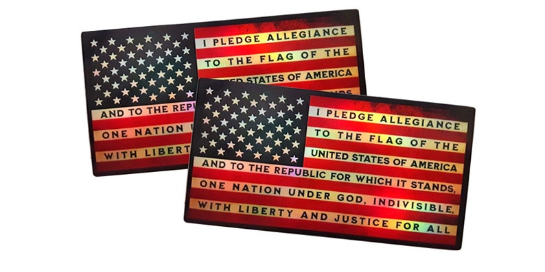 American Flag Pledge of Allegiance Holographic Sticker (set of 2) - Etsy