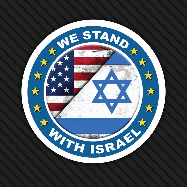 Israel American Flag Sticker We Stand With Israel Sticker Support ...