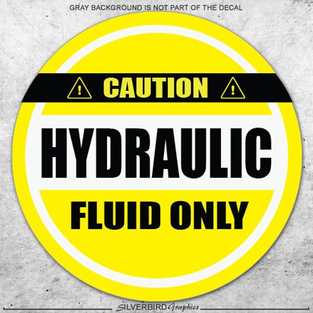 Hydraulic Fluid Only Sticker - Decal Gas Label Tank Vinyl Ethanol ...