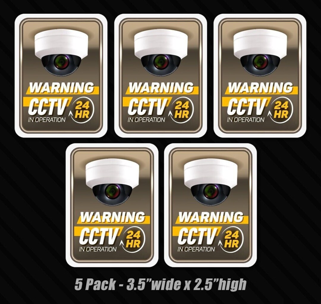 5 Pk Warning You're on Camera Stickers Security Warning Alarm Window ...