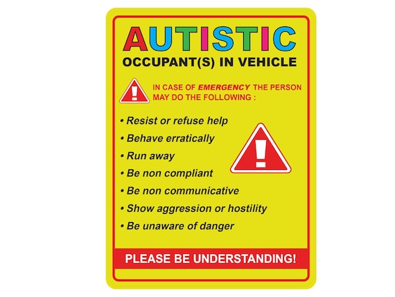 Autistic Occupant in Vehicle Sticker Decal Autism Awareness - Etsy