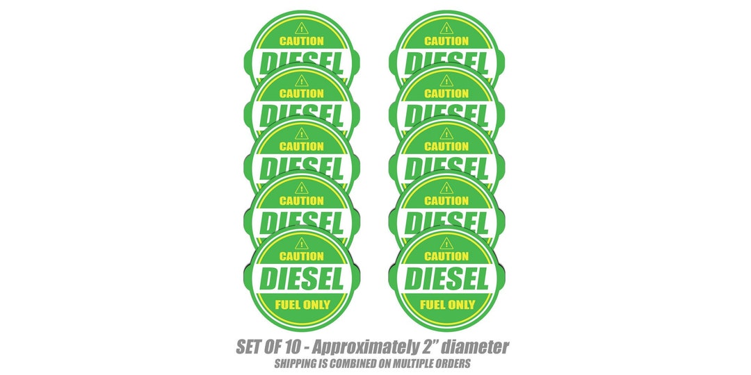 10x Diesel Fuel Only Sticker Gasoline Gas Decal Label Tank Vinyl Door ...