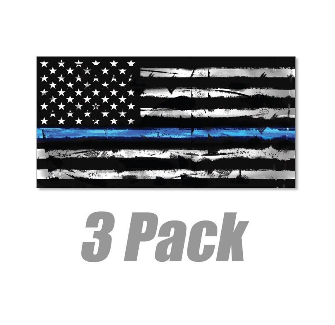 3x Blue Lives Matter Sticker Flags Back the Blue Sticker Thin Blue Line ...