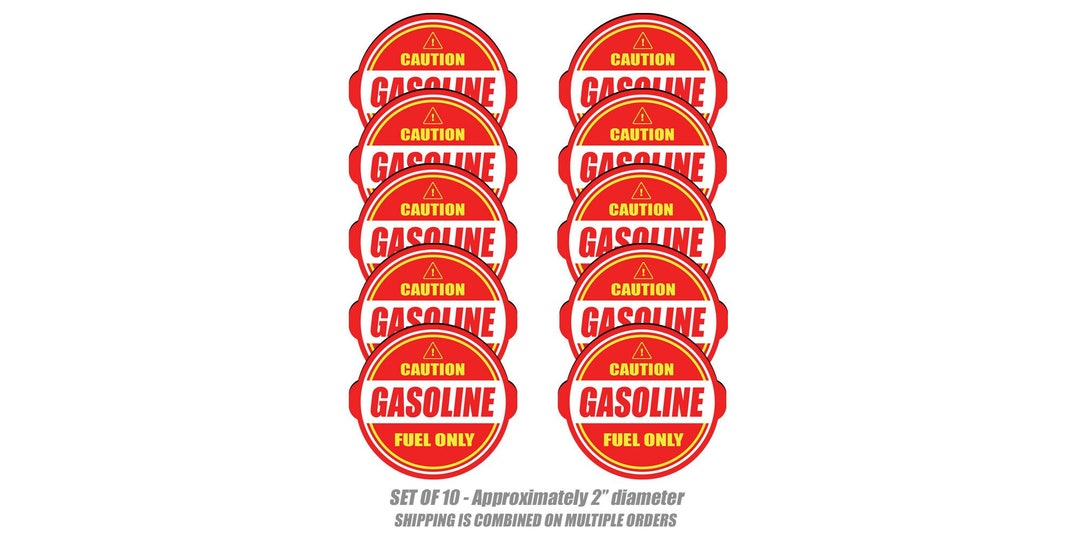 10x Gasoline Fuel Only Sticker - Gas Decal Label - Tank Vinyl Door ...