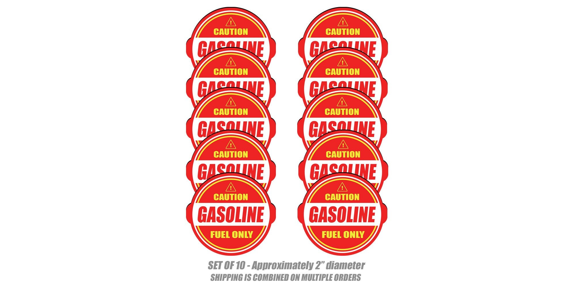 10x Gasoline Fuel Only Sticker Gas Decal Label Tank Vinyl Door Label 2 ...