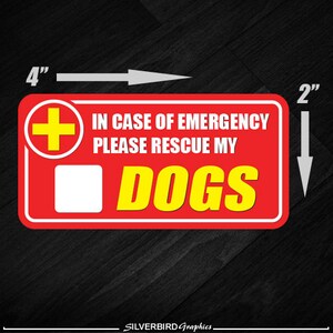 Dog Pet Rescue Sticker Emergency Fire Safety Safe Caution Warning Pets ...