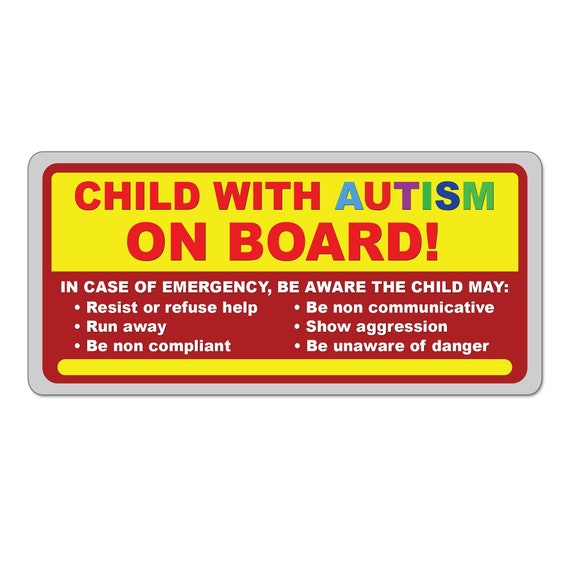 Autistic Child in Vehicle Sticker Decal Autism Awareness Car - Etsy