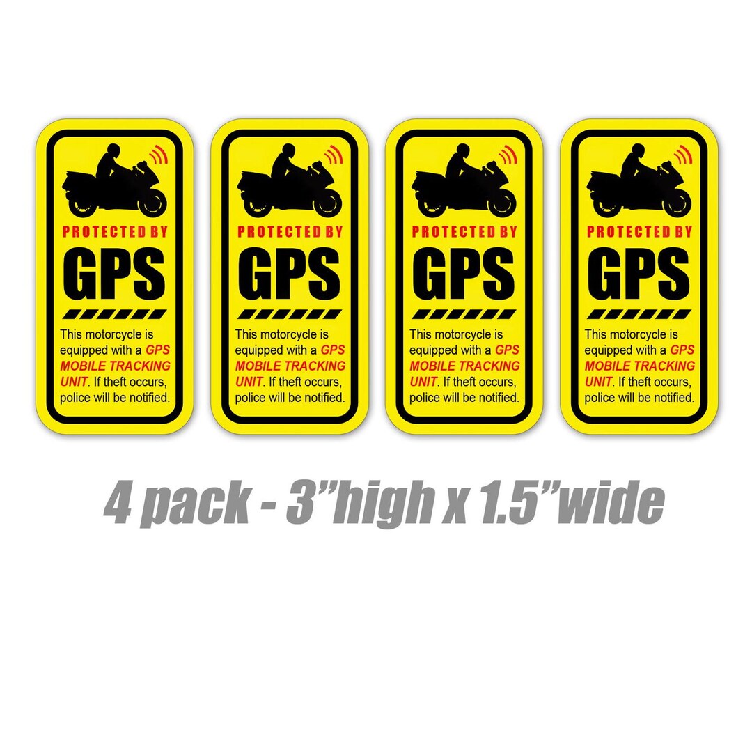 4x GPS Tracking Sticker Motorcycle Anti Theft Vehicle Security Label ...