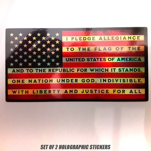 American Flag Pledge of Allegiance Holographic Sticker (set of 2) - Etsy