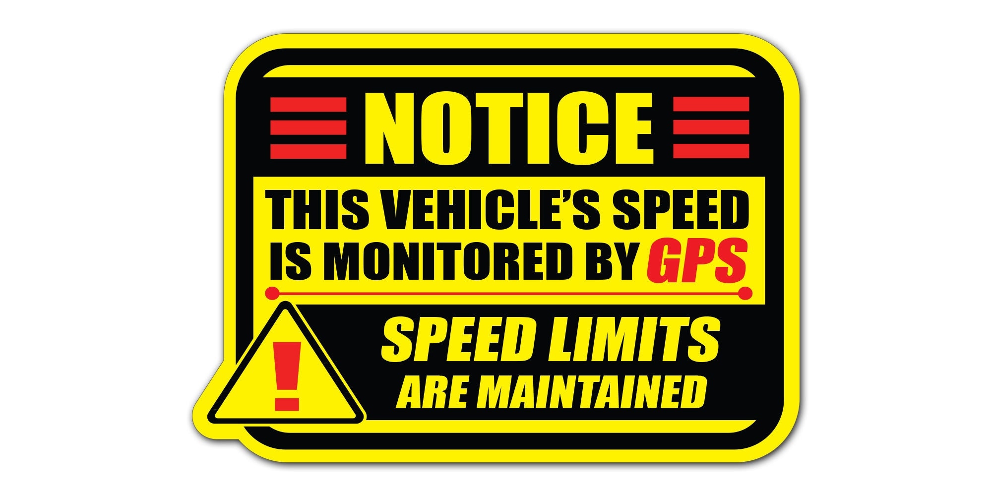 Speed Monitored by GPS Sticker Vehicle Truck Bumper Business Notice ...