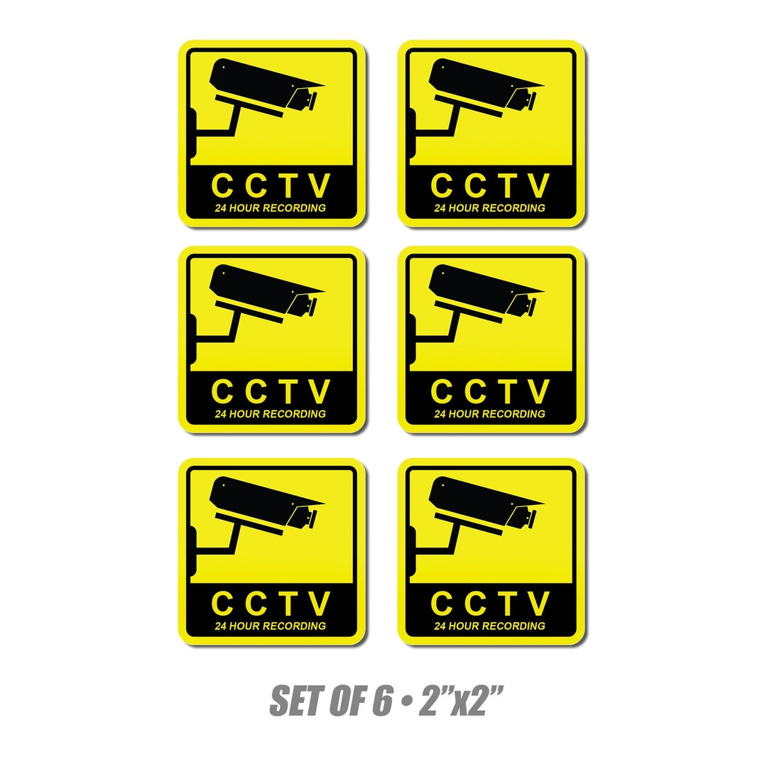 6x Security Camera CCTV Surveillance Sticker Video Warning Decal Notice ...