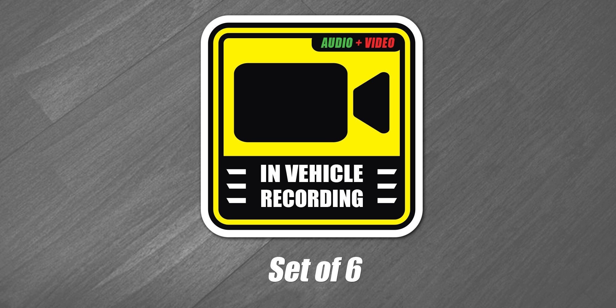 In Vehicle Recording Sticker Car Safety Video Audio Notice Set - Etsy
