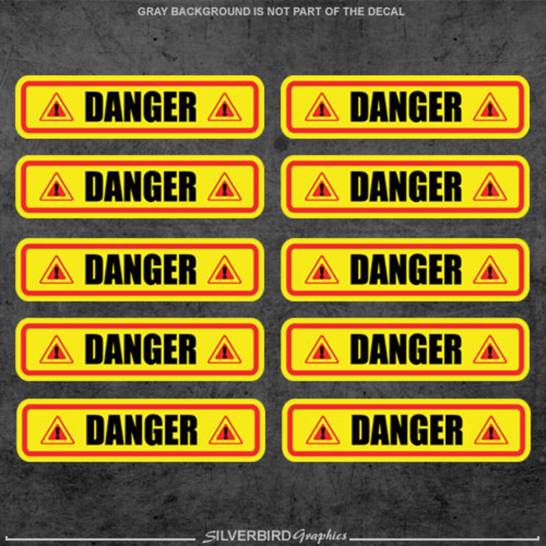 10x Danger Sticker Decals Industry Warehouse Caution Sticker Warning ...