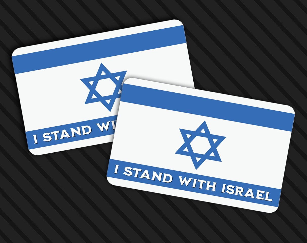 Israel Flags Support Sticker Vinyl Rectangle Bumper Sticker Decal ...