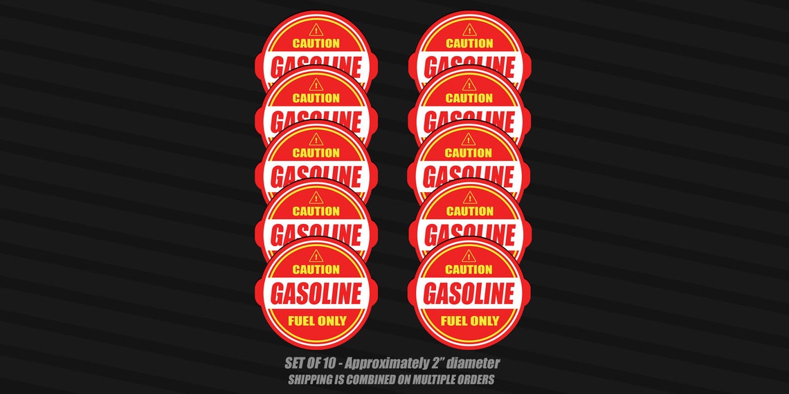 10x Gasoline Fuel Only Sticker Gas Decal Label Tank Vinyl Door Label 2 ...
