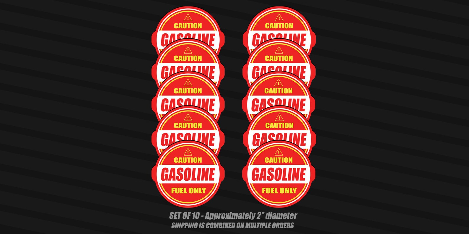 10x Gasoline Fuel Only Sticker Gas Decal Label Tank Vinyl Door Label 2 ...