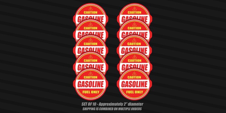 10x Gasoline Fuel Only Sticker Gas Decal Label Tank Vinyl Door Label 2 ...