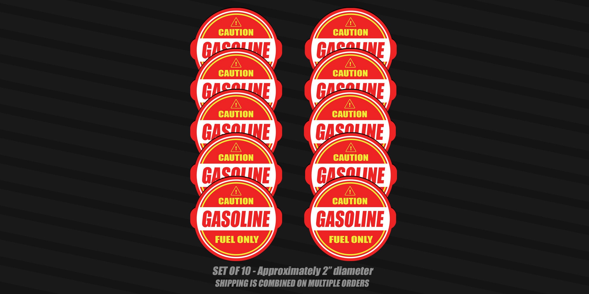 10x Gasoline Fuel Only Sticker Gas Decal Label Tank Vinyl Door Label 2 ...