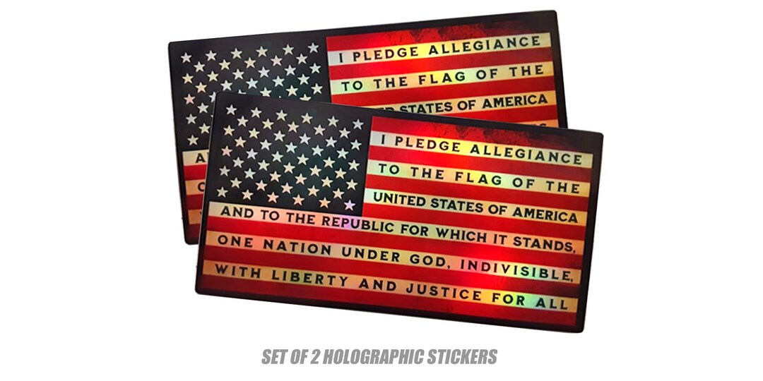 American Flag Pledge of Allegiance Holographic Sticker (set of 2) - Etsy