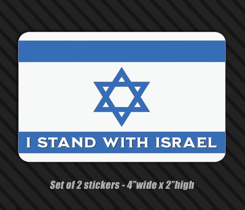 Israel Flags Support Sticker Vinyl Rectangle Bumper Sticker Decal ...