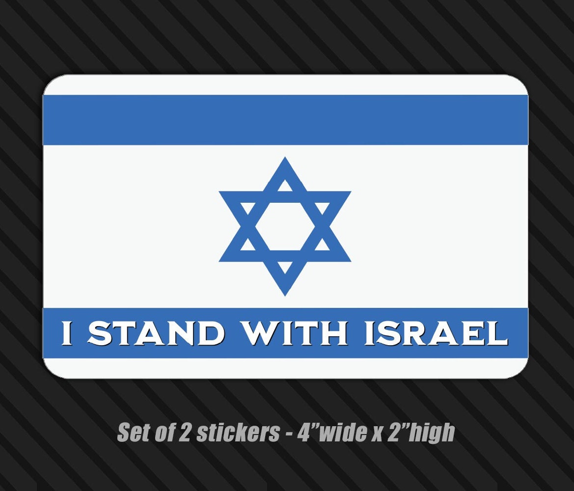 Israel Flags Support Sticker Vinyl Rectangle Bumper Sticker Decal ...