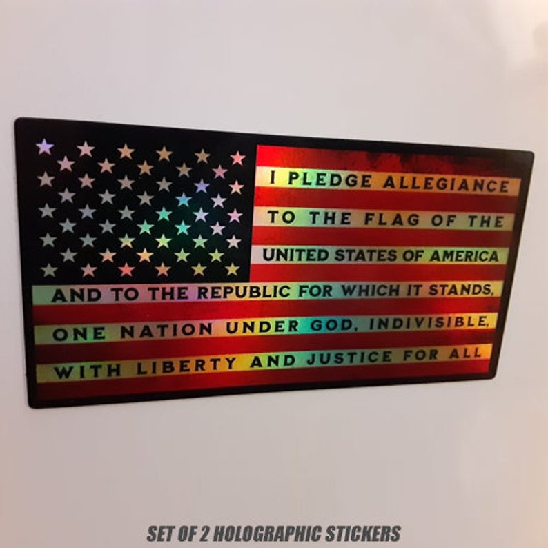 American Flag Pledge of Allegiance Holographic Sticker (set of 2) - Etsy