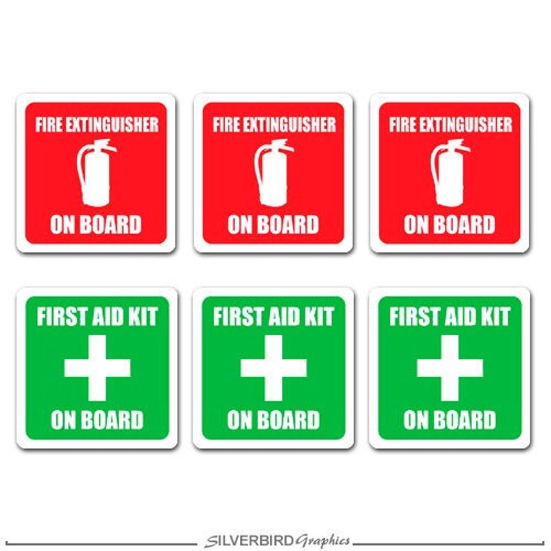 Fire Extinguisher Sticker First Aid Kit Sticker Vehicle Emergency ...