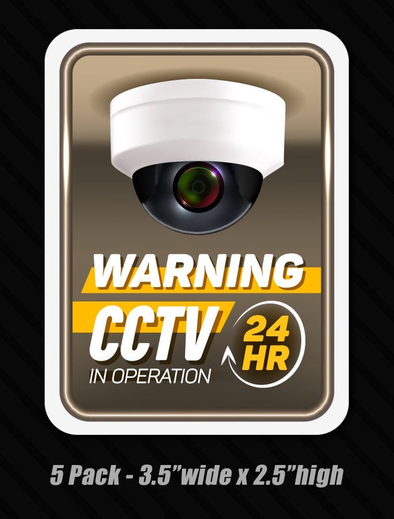 CCTV Warning Stickers 5-pack – Security Camera Decal - Etsy