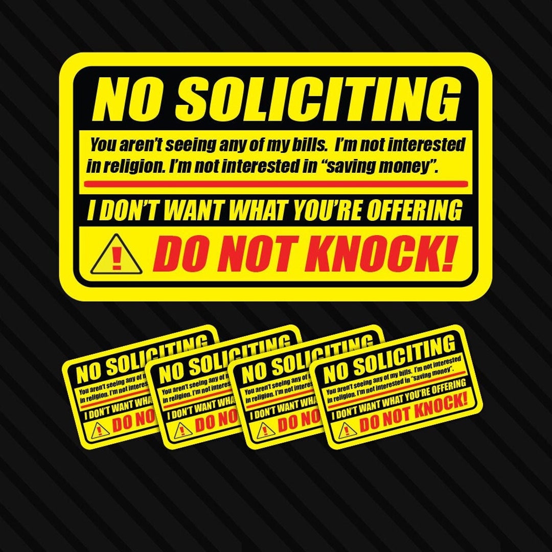 No Soliciting Sticker, 5 Pack Do Not Knock Sticker, Deterrent, Do Not ...