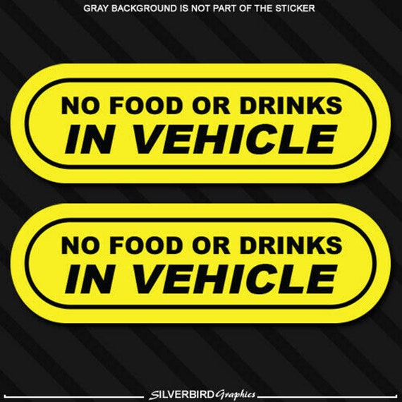 2x No Food Drink Warning Sticker Vinyl Decal JDM Car Decal | Etsy