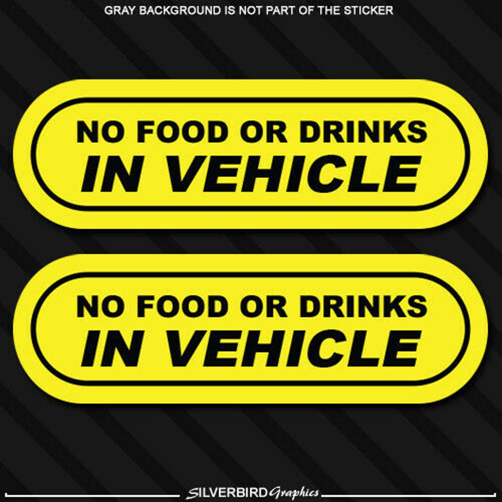 2x No Food Drink Warning Sticker Vinyl Decal JDM Car Decal Vehicle ...