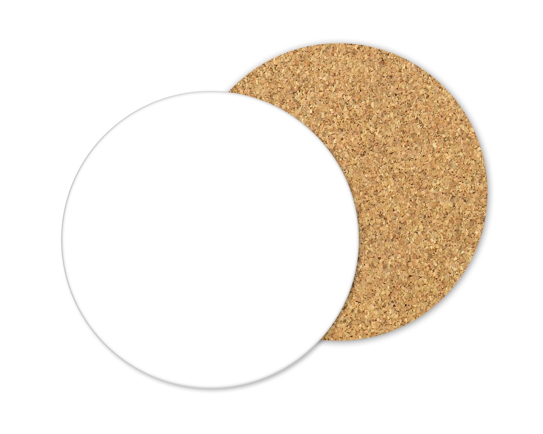 Round MDF Coasters Sublimation Blanks Wood Coasters Cork Crafts Drink ...