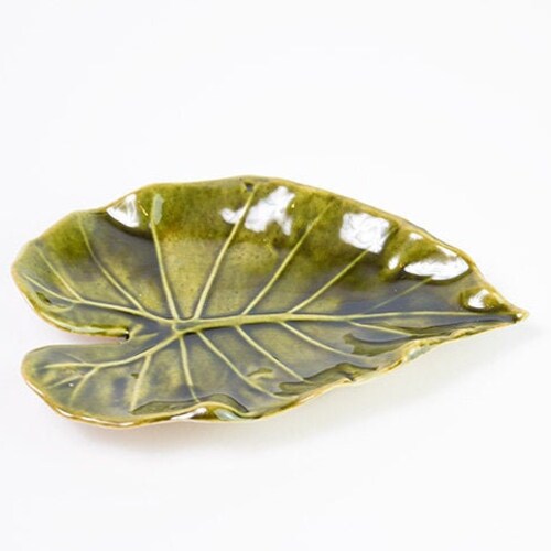 Set of Four Small Ceramic Leaf Dish Bathroom Decor Green | Etsy