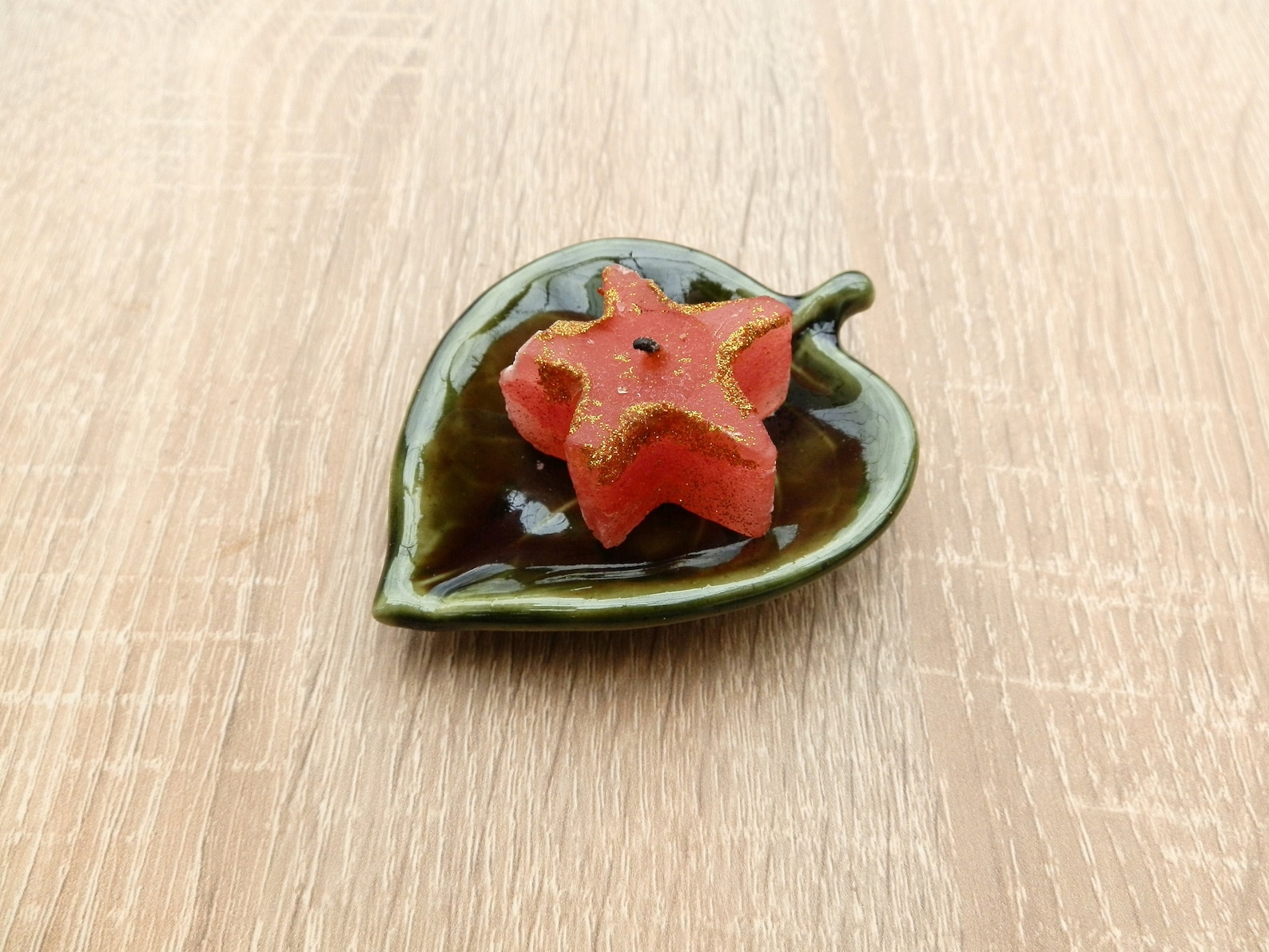 Set of Four Small Ceramic Leaf Dish Bathroom Decor Green - Etsy