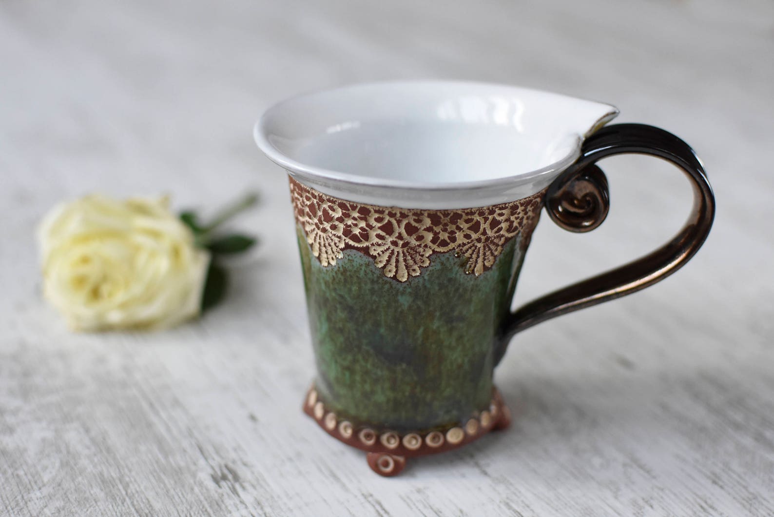 Coffee Mug Tea Mug Green Mug Ceramics and Pottery Coffee | Etsy