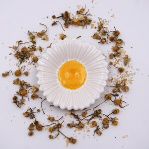 Set of Four Small Ceramic Daisy Dish, Ring Dish, Tea Bag Holder ...