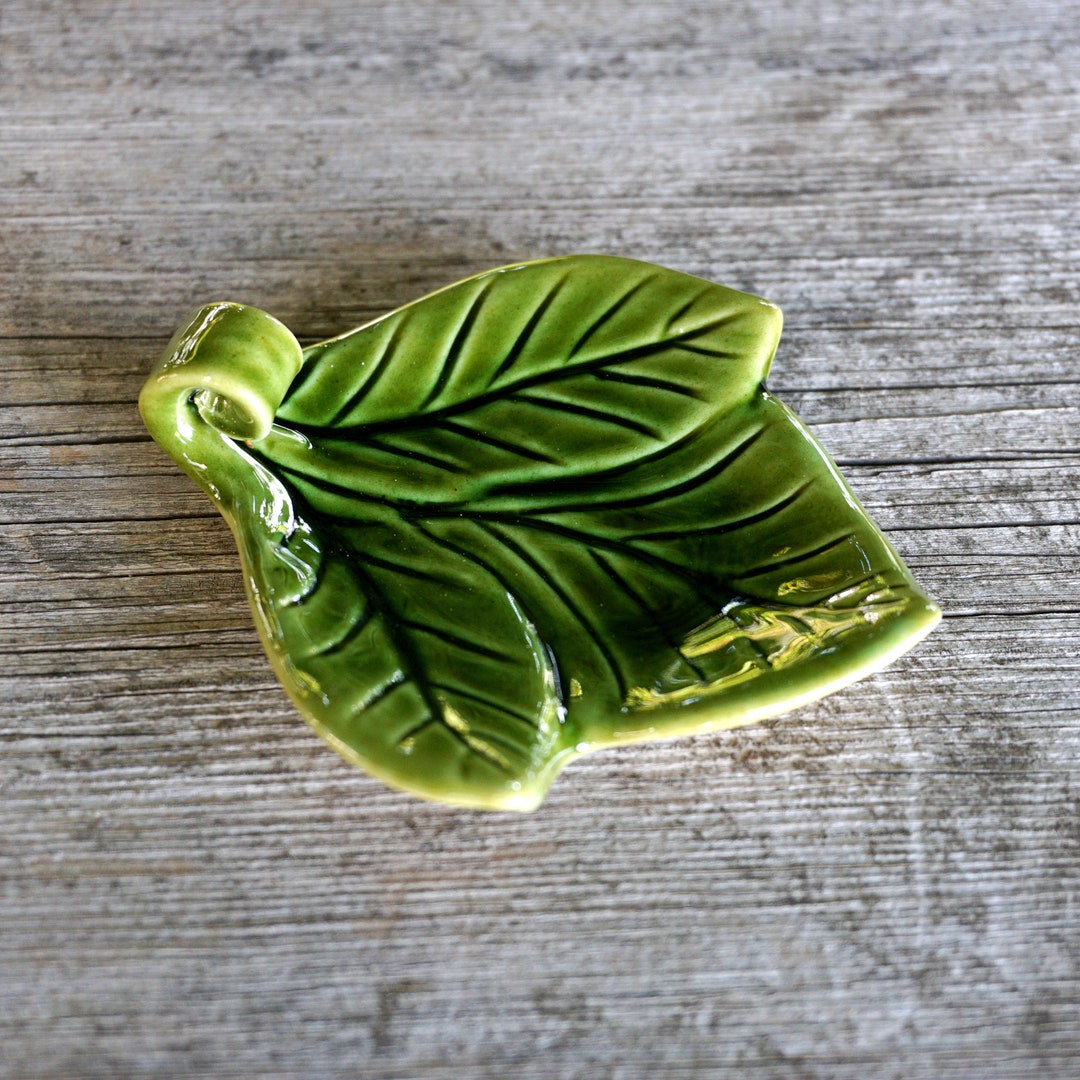 Small Ceramic Leaf Dish, Ring Dish, Tea Bag Holder, Earrings Holder ...