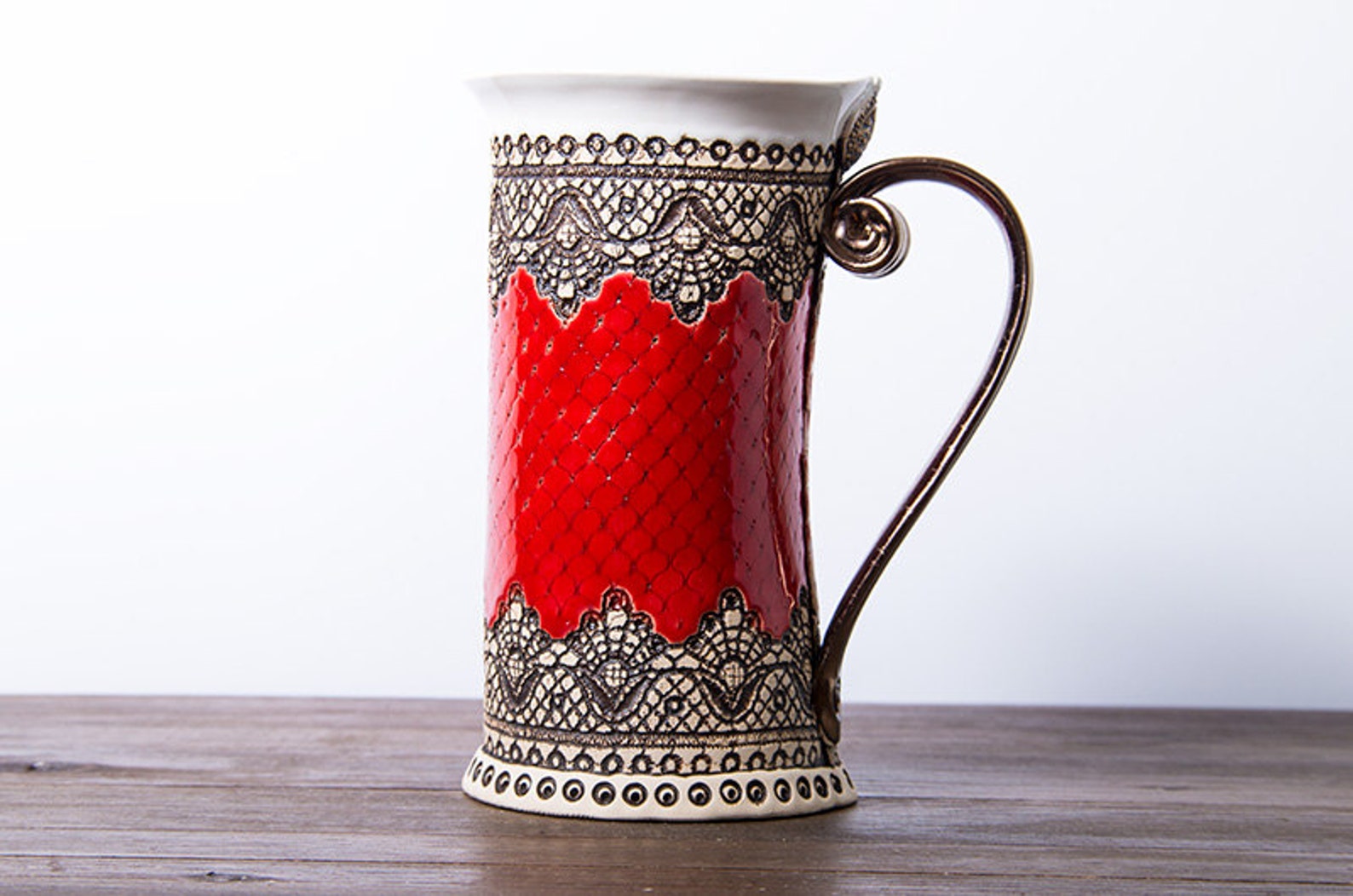 Handmade Stoneware Mug Red Mug Mug Coffee Mug Ceramic Mug | Etsy