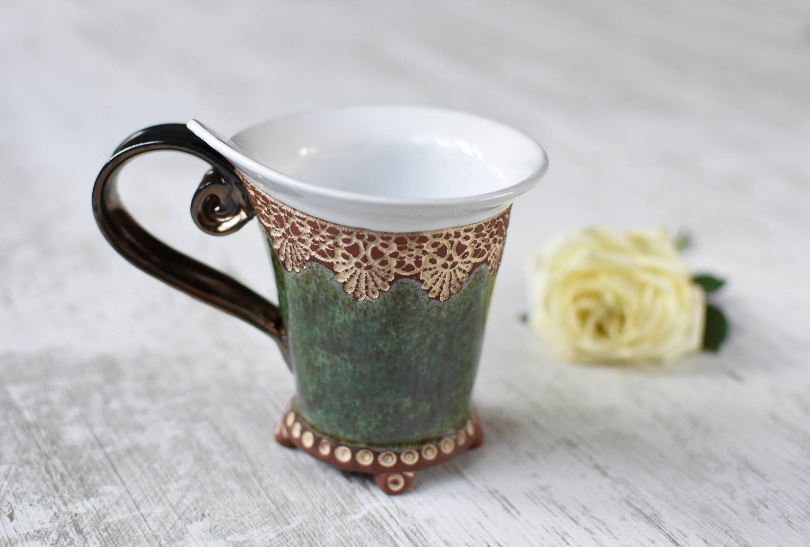 Coffee Mug Tea Mug Green Mug Ceramics and Pottery Coffee | Etsy