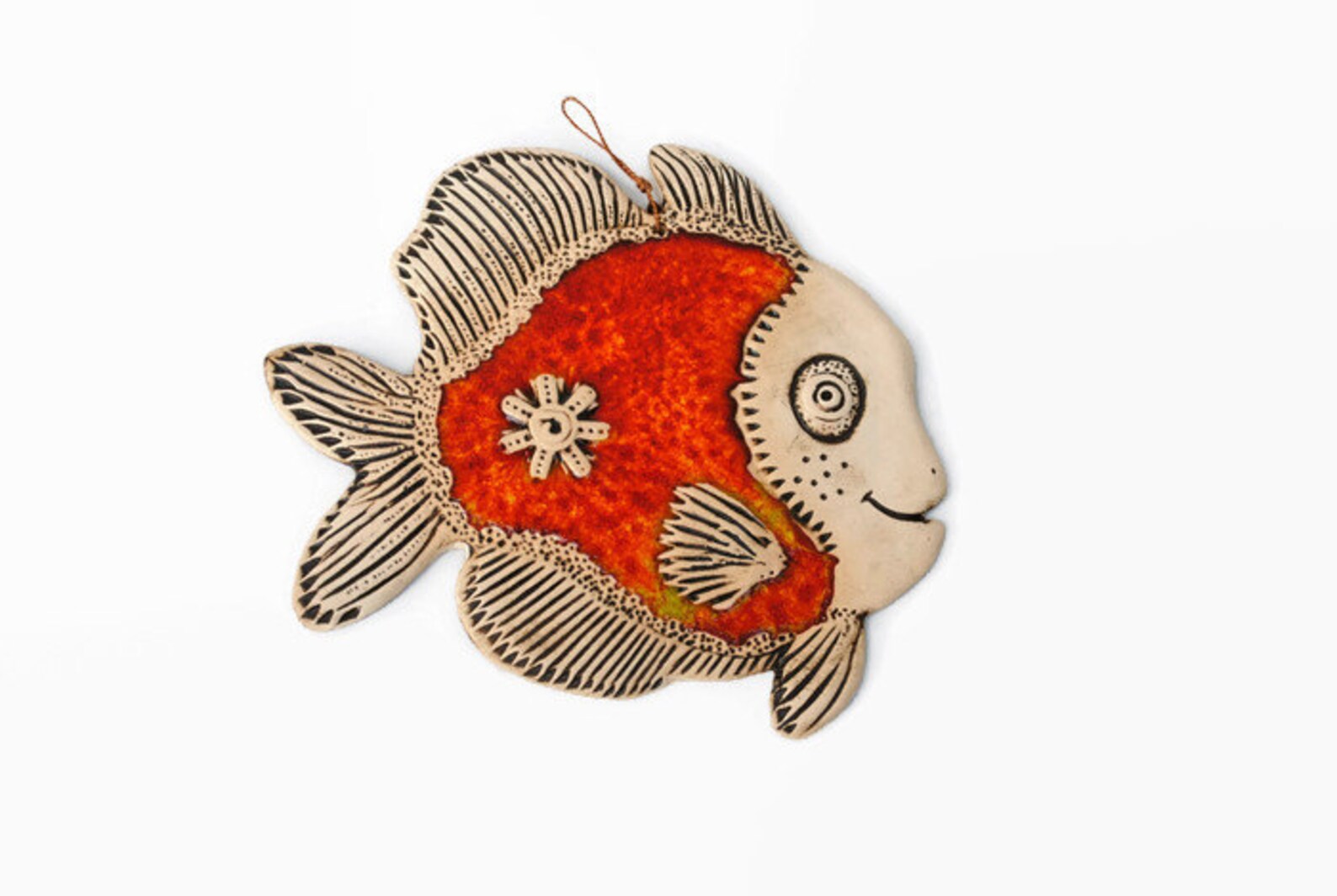 Fish Ceramic Fish Fish Tile Funny Fish Ceramic Tile Red - Etsy